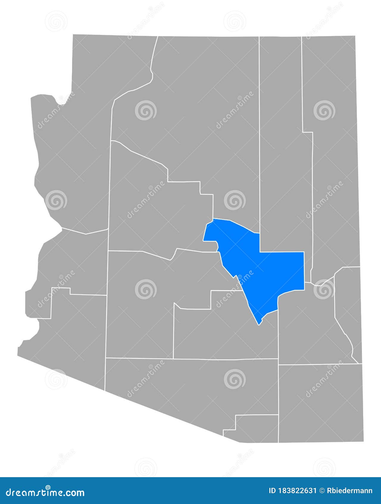 Map Of Gila County In Arizona Cartoon Vector | CartoonDealer.com #222737853