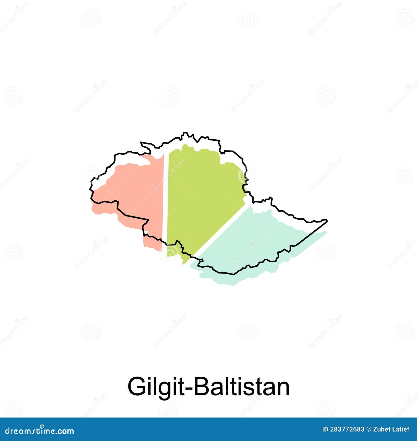 Map of Gilgit Baltistan Vector Template Stock Vector - Illustration of ...
