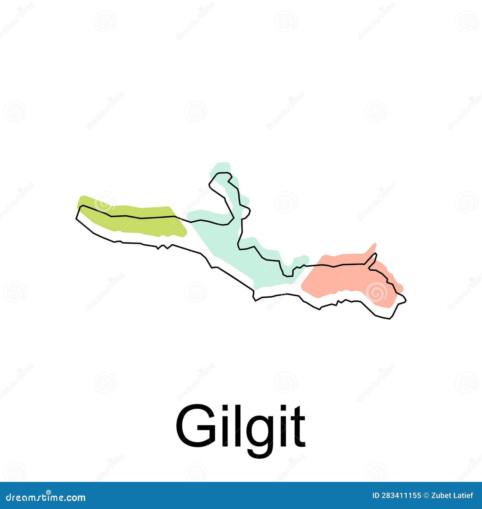 Map Of Gilgit Geometric Colorful Illustration Design Template, Pakistan ...