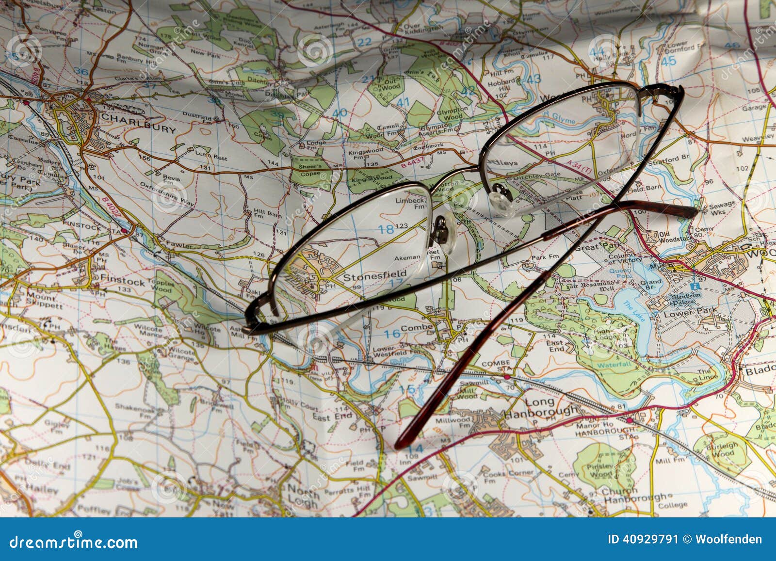 Map and Glasses stock image. Image of spectacles, look - 40929791