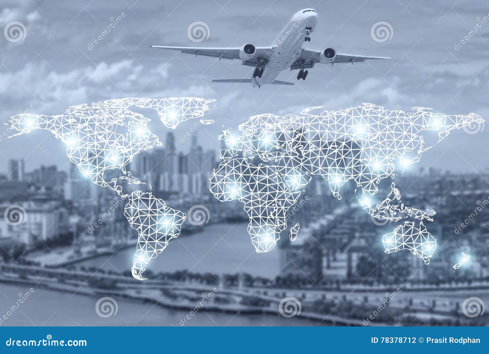 Map Global Partner Connection of Cargo Container Stock Photo - Image of ...