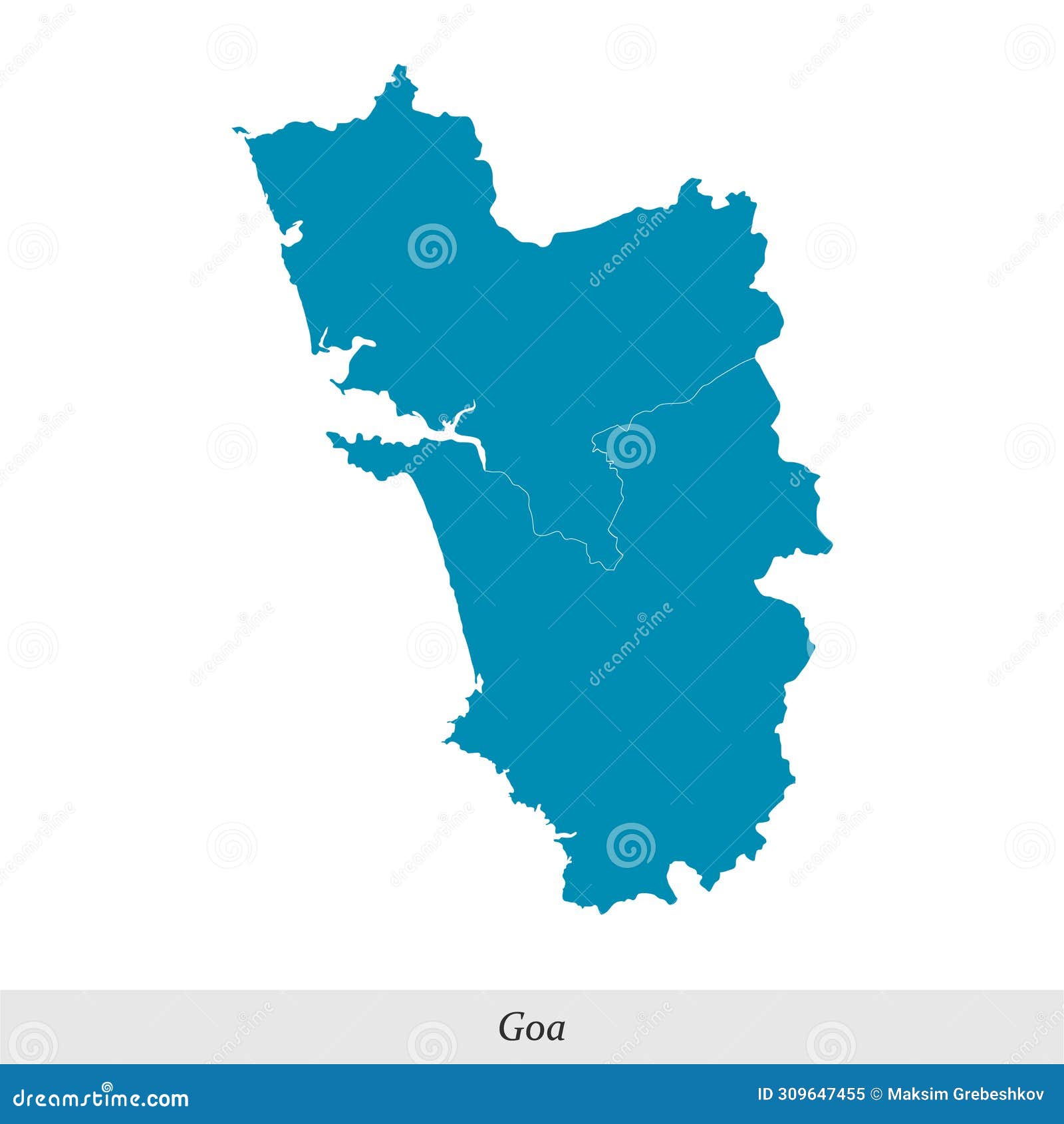 Map of Goa is a State of India with Districts Stock Vector ...