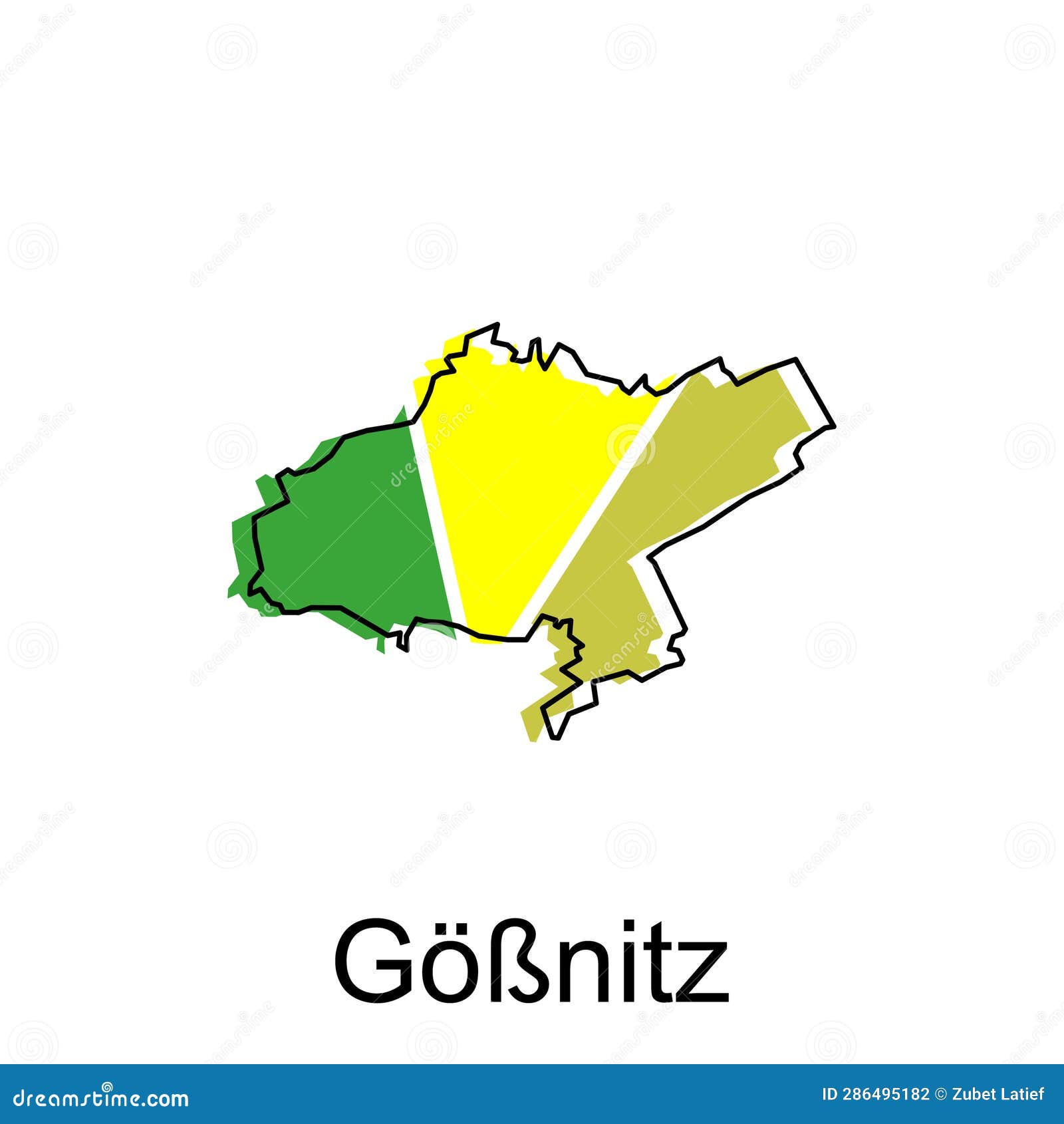 Map of Gobnitz Geometric Vector Design Template, National Borders and ...
