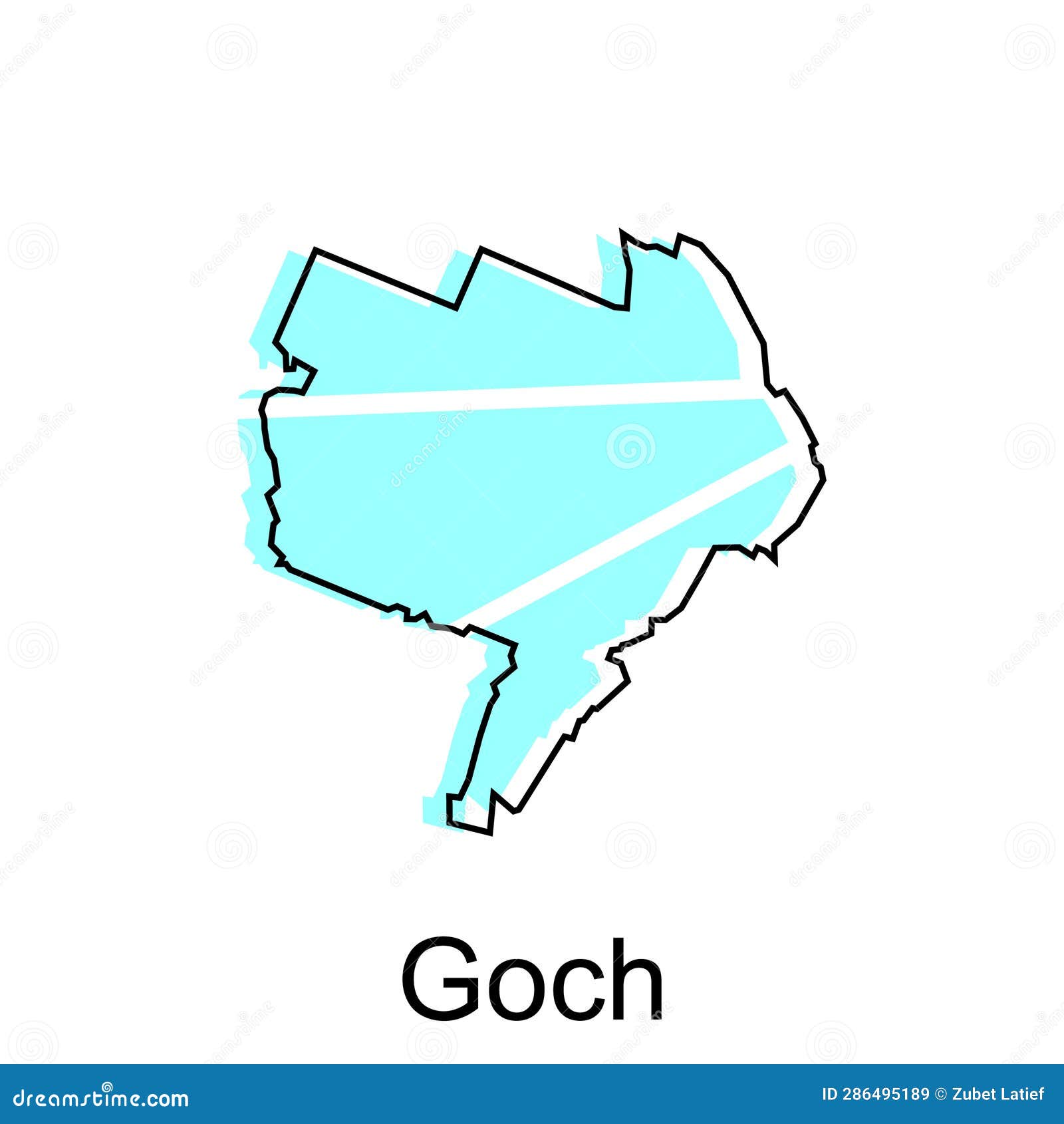 Map of Goch Geometric Vector Design Template, National Borders and ...