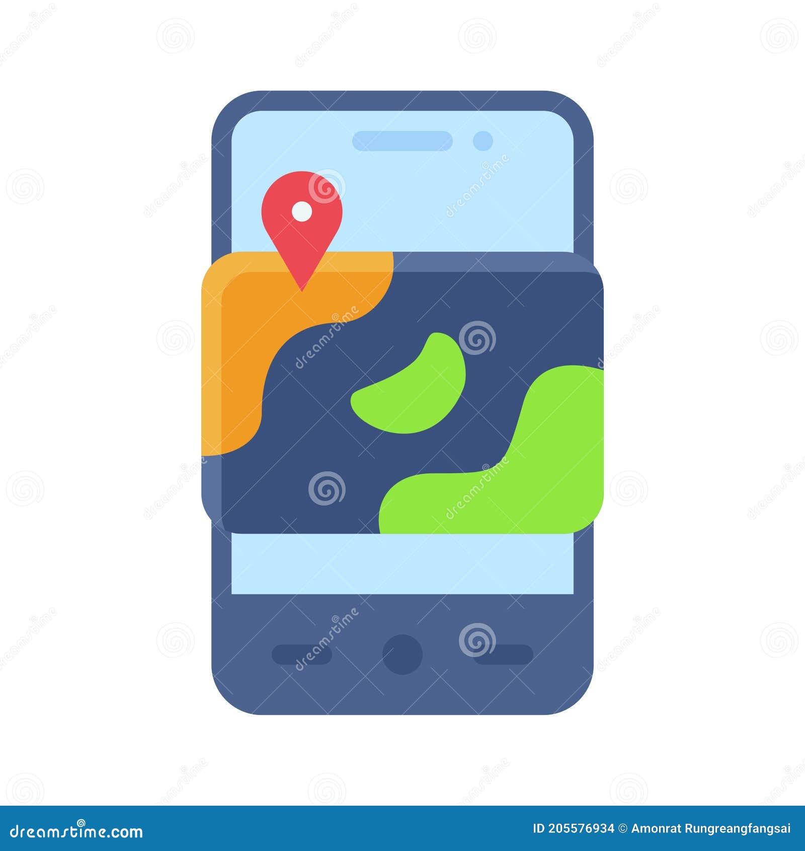 Map or GPS APP Icon, Mobile Application Vector Illustration Stock ...