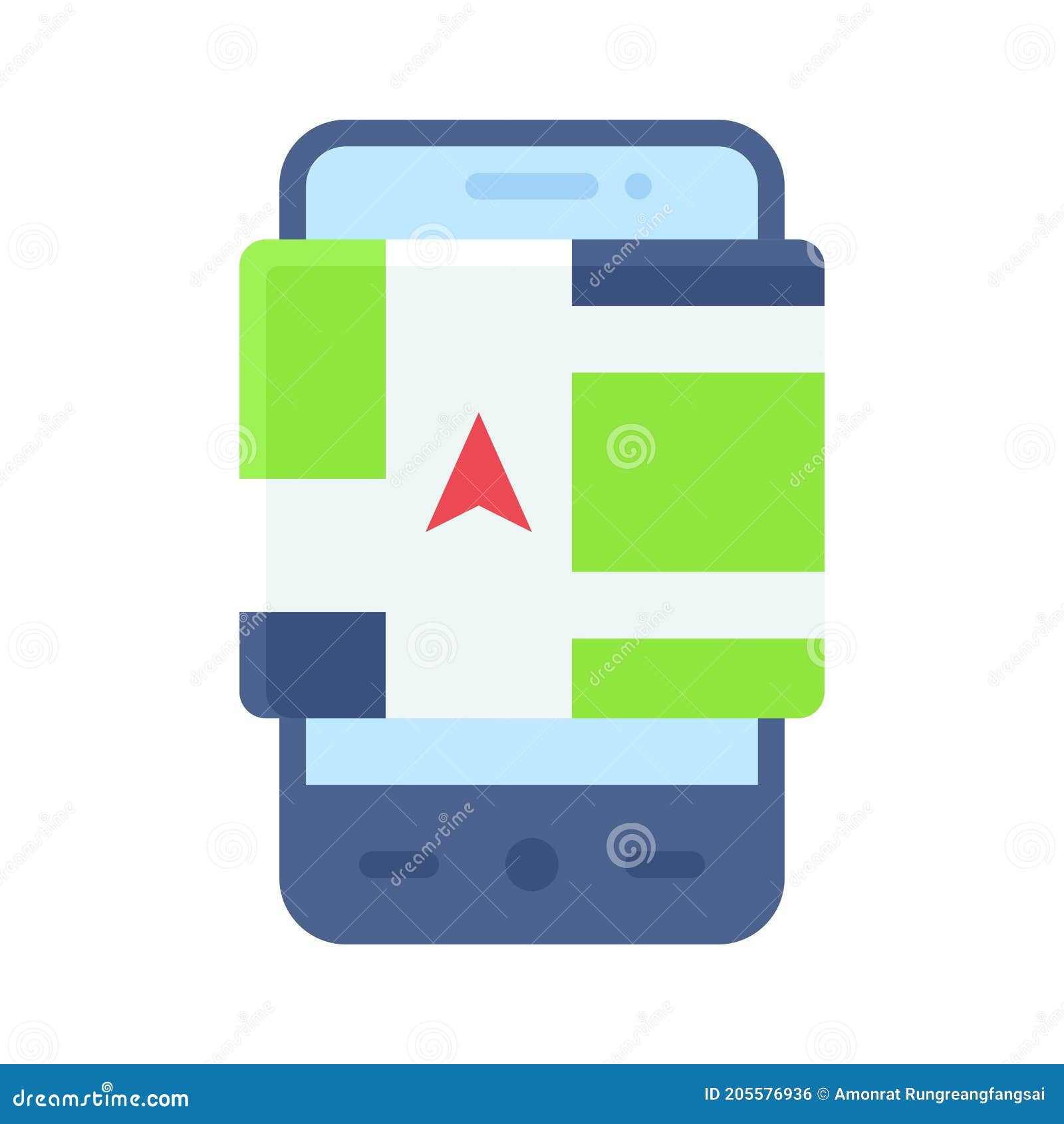 Map or GPS APP Icon, Mobile Application Vector Illustration Stock ...