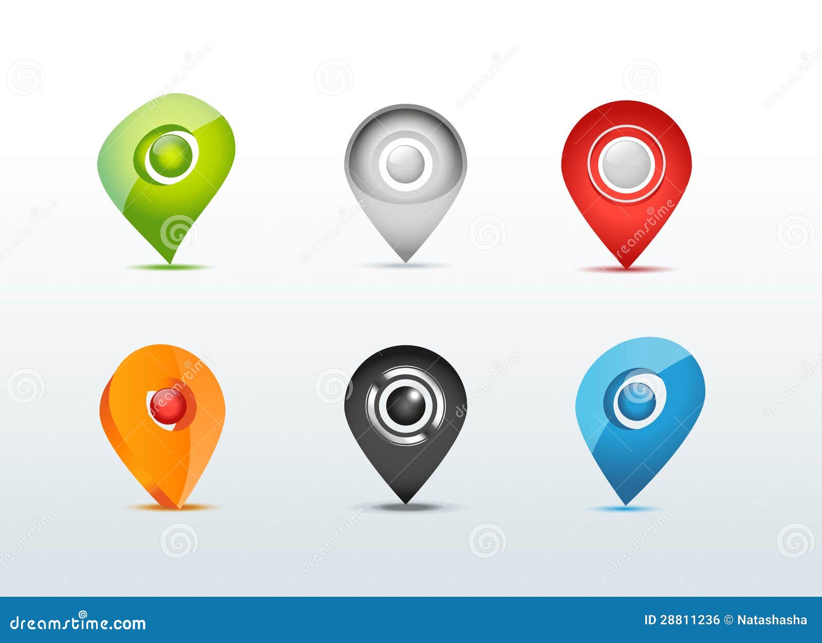 Map GPS Communication Icon Set Illustration Stock Vector - Illustration ...