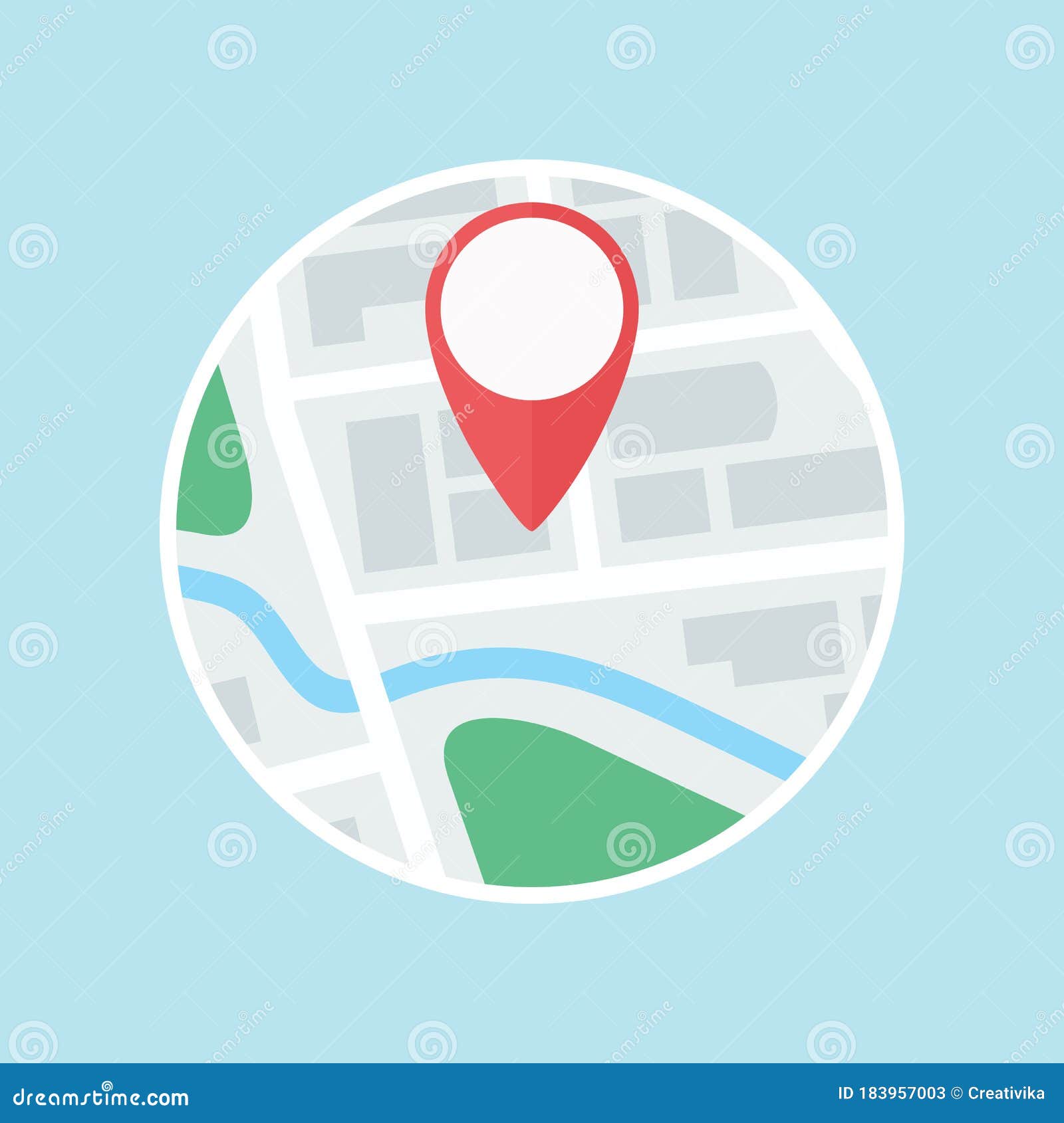 Map with GPS Label Flat Icon Stock Vector - Illustration of guide, path ...