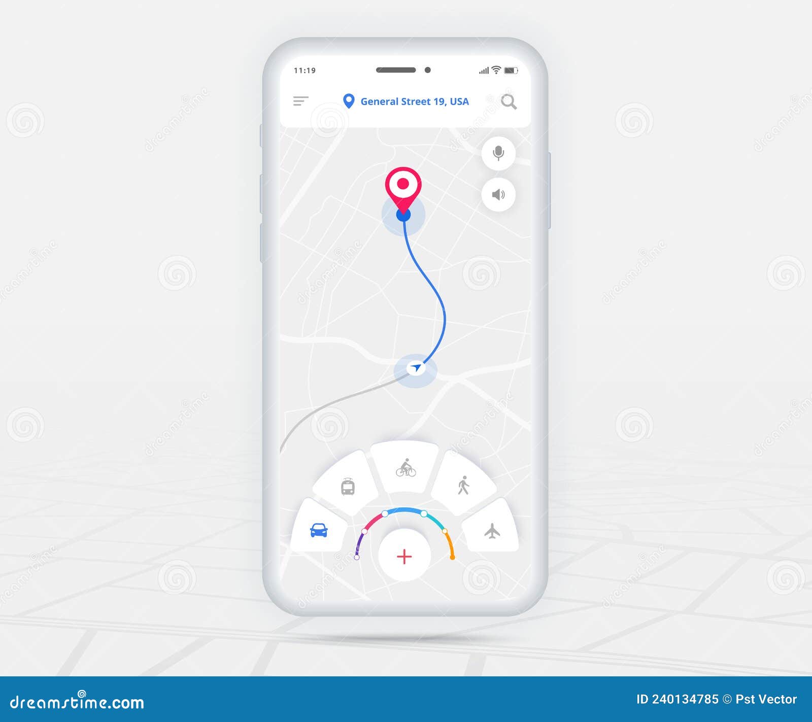 Map GPS Navigation App Ux Ui Concept, Mobile Map Application ...