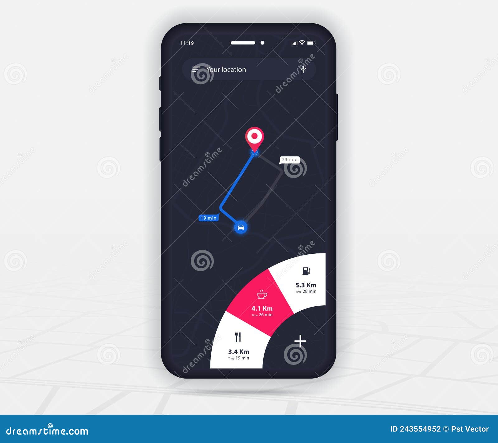 Map GPS Navigation App Ux Ui Concept, Mobile Map Application ...