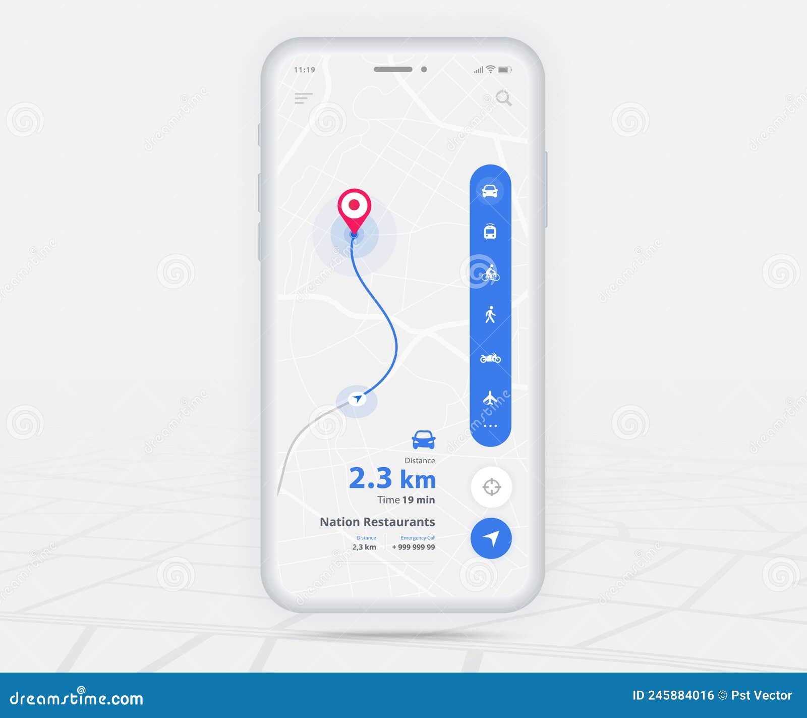 Map GPS Navigation App Ux Ui Concept, Mobile Map Application ...
