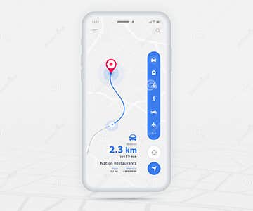 Map GPS Navigation App Ux Ui Concept, Mobile Map Application ...