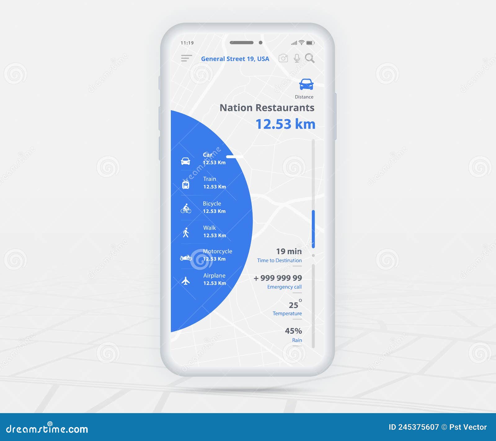 Map GPS Navigation App Ux Ui Concept, Mobile Map Application ...