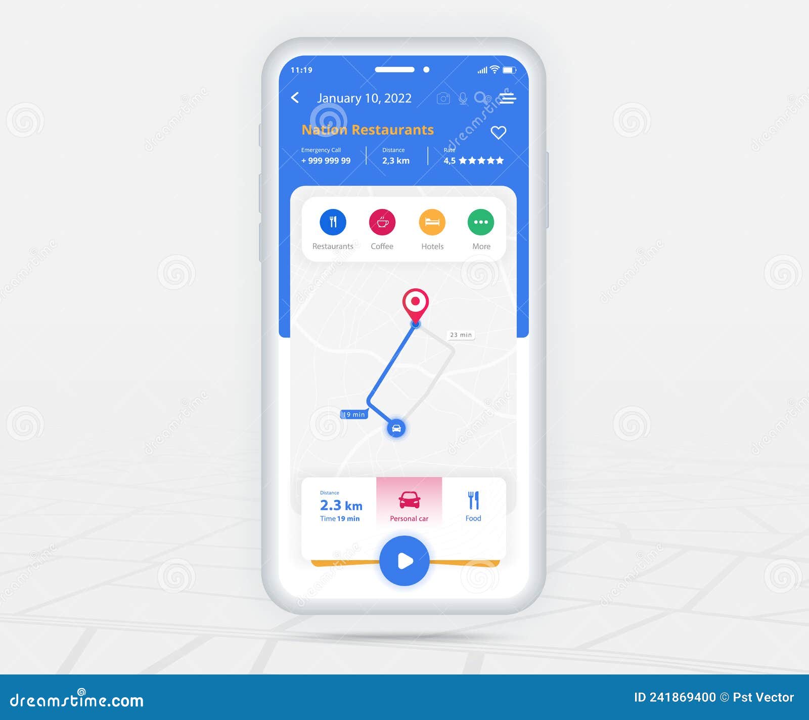Map GPS Navigation App Ux Ui Concept, Mobile Map Application ...