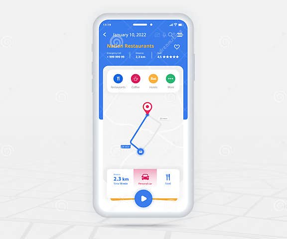 Map GPS Navigation App Ux Ui Concept, Mobile Map Application ...