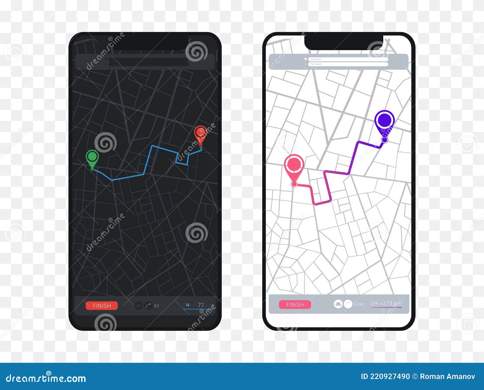 Route Dashboard. City Street Map Navigation, Town Running Routes And ...