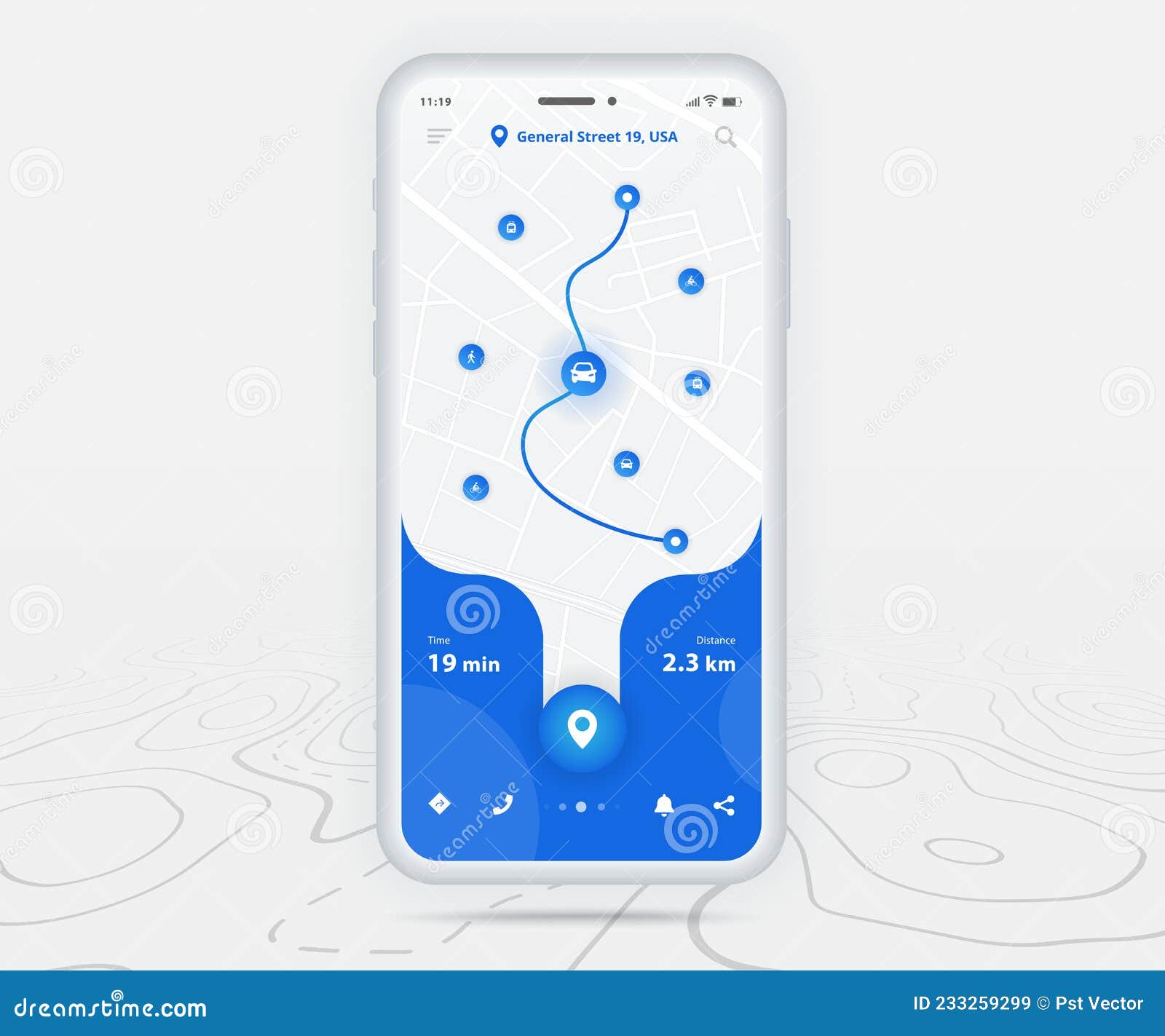 Map GPS Navigation Ux Ui Concept, Smartphone Map Application and ...