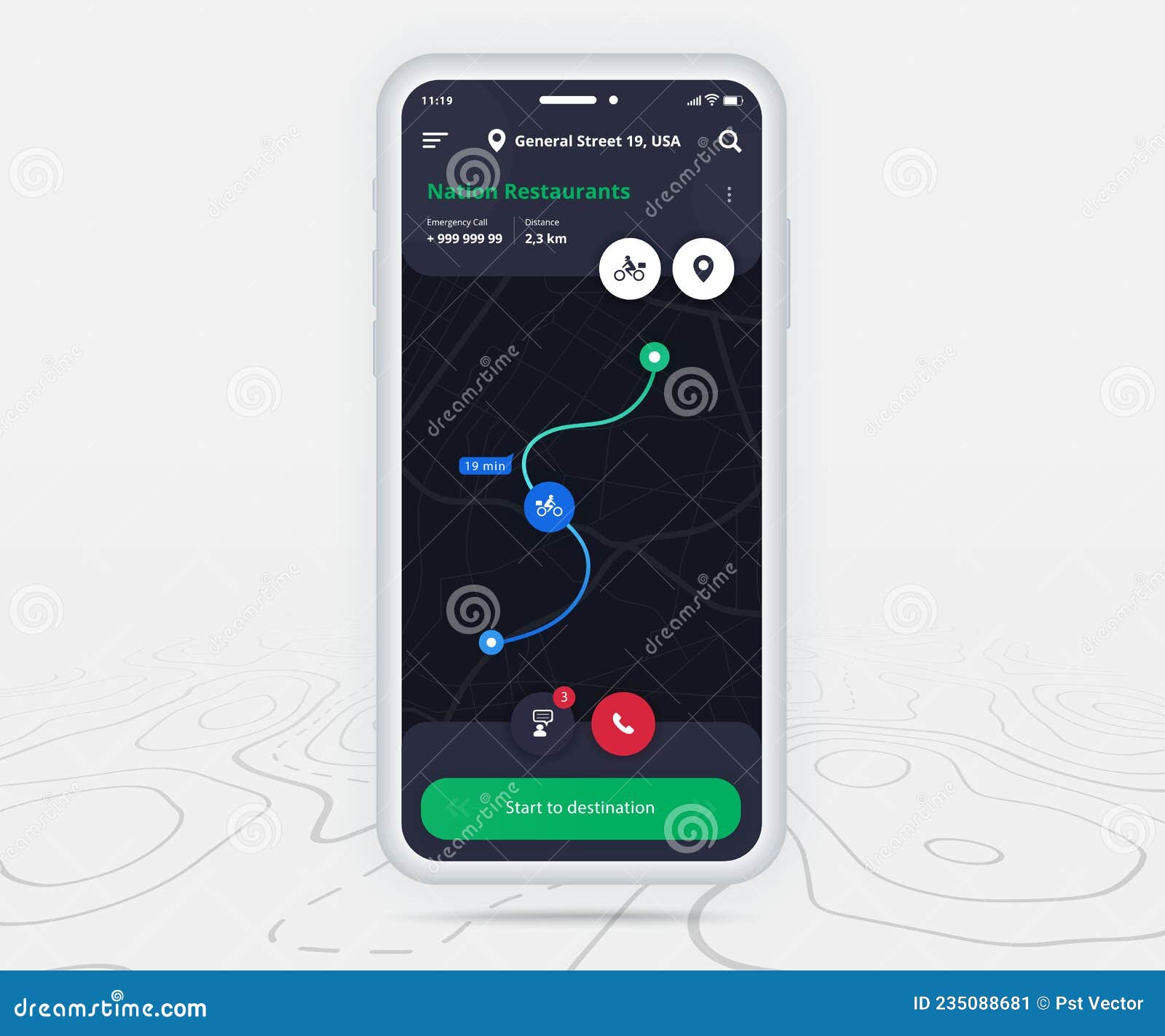 Map GPS Navigation Ux Ui Concept, Smartphone Map Application ...