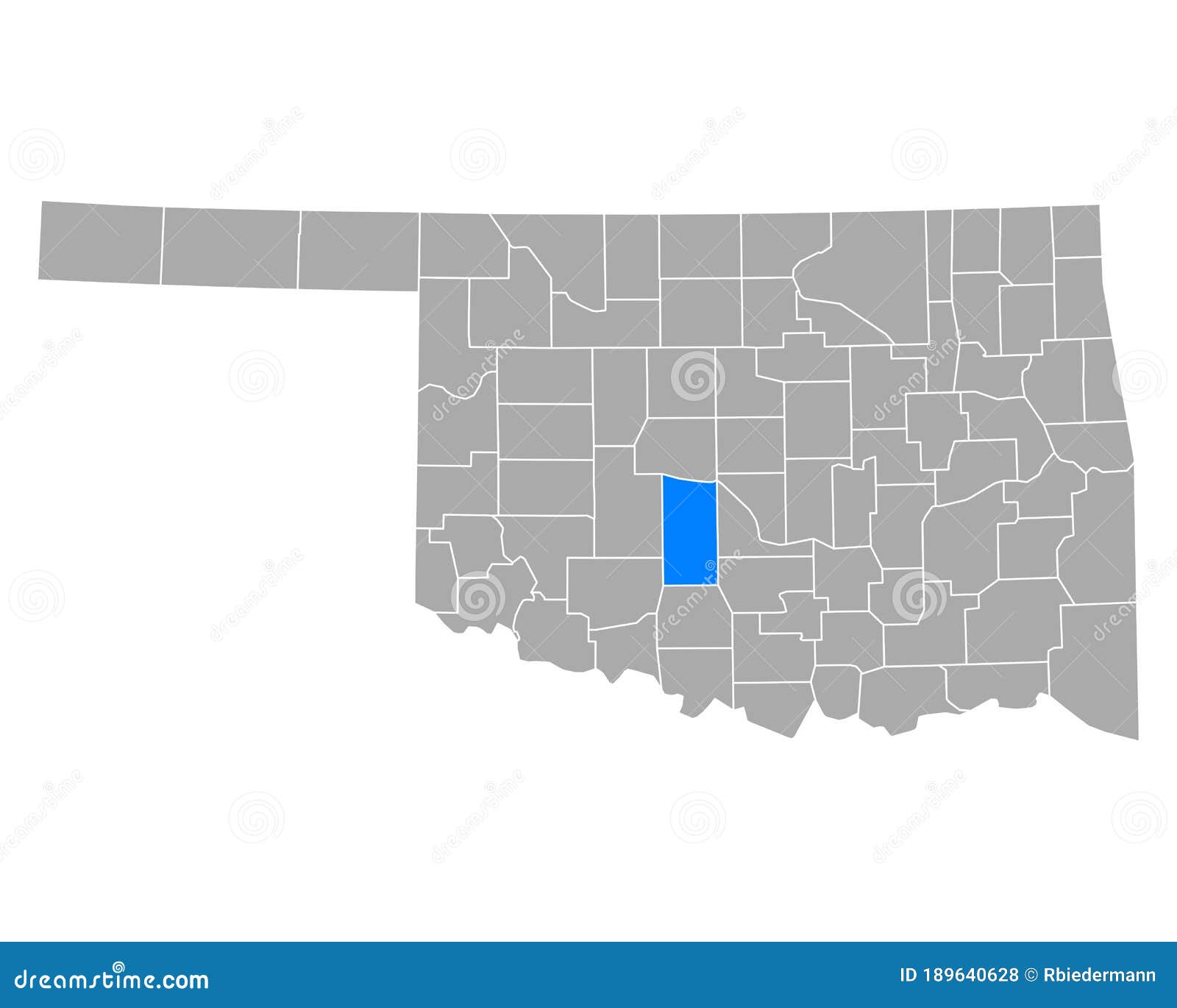 Map of Grady in Oklahoma stock vector. Illustration of county - 189640628