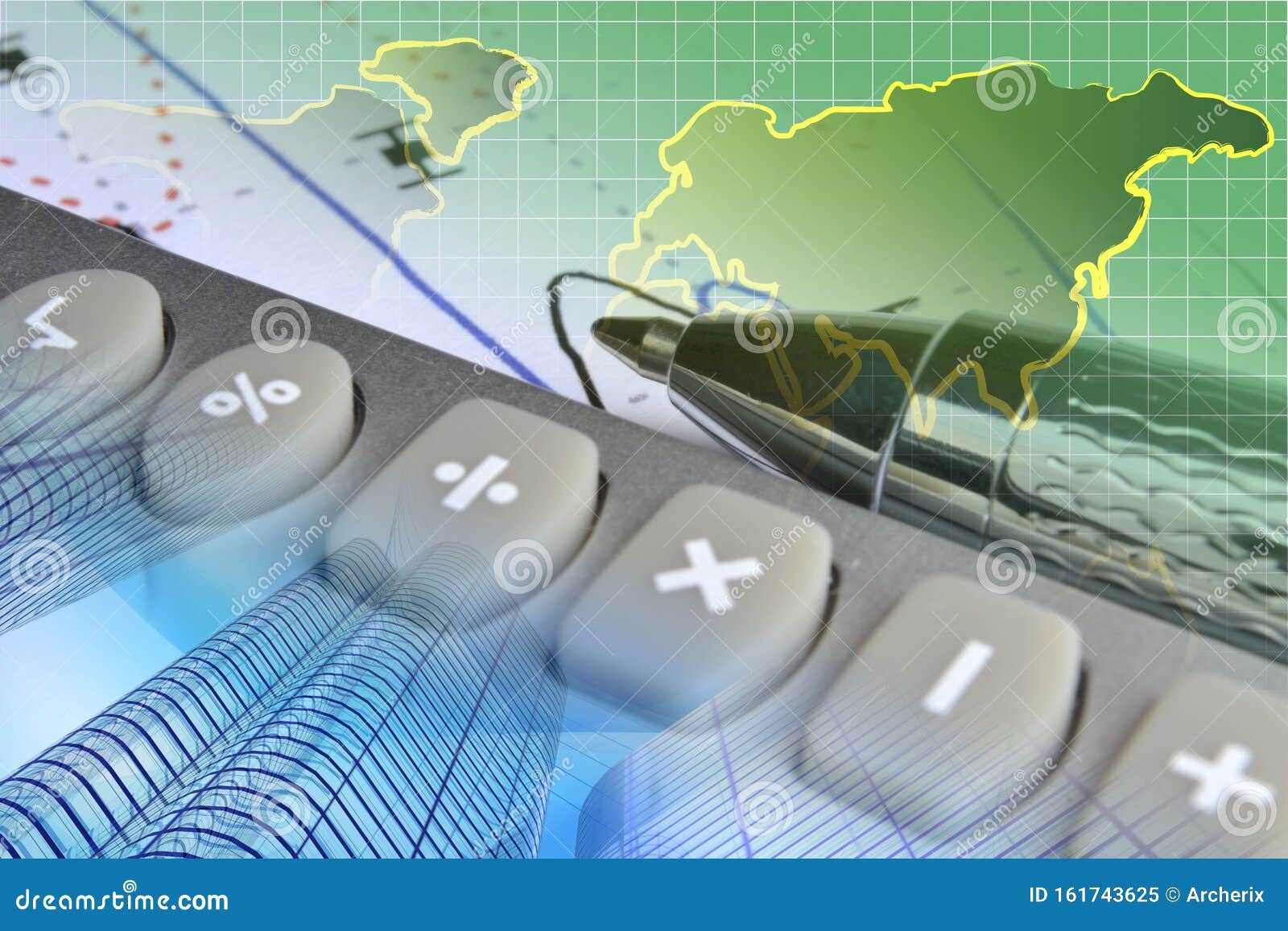 Map, graph and buildings stock image. Image of management - 161743625