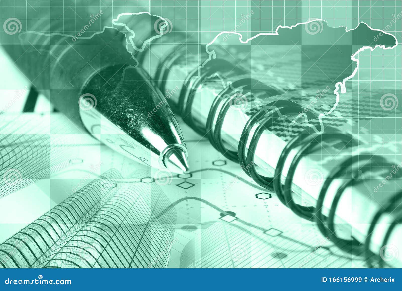 Map, graph and buildings stock image. Image of corporate - 166156999