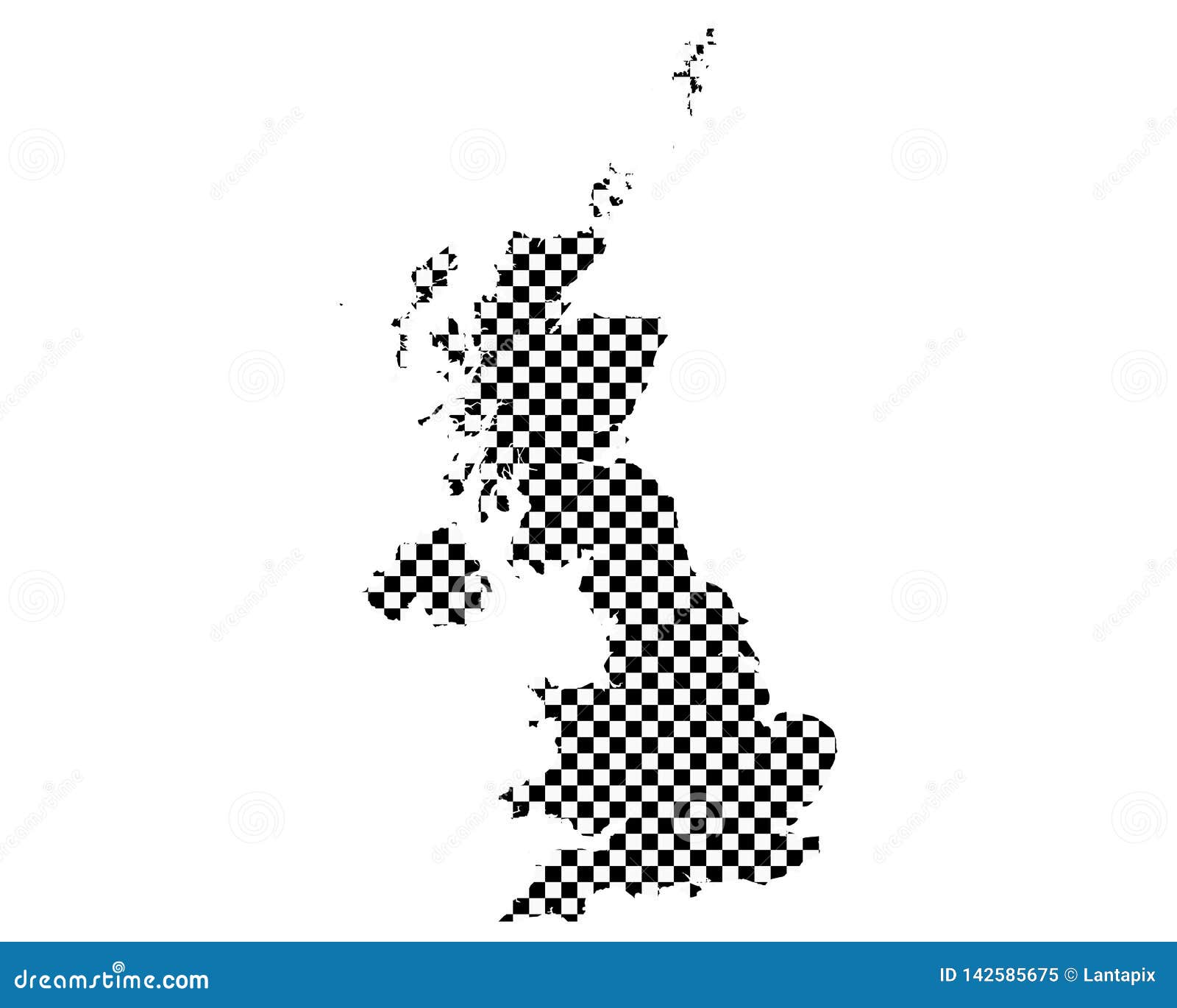 Map of Great Britain in Checkerboard Pattern Stock Vector ...