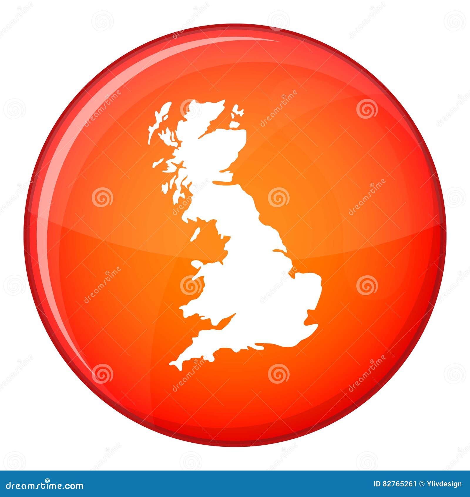 Map of Great Britain Icon, Flat Style Stock Vector - Illustration of ...