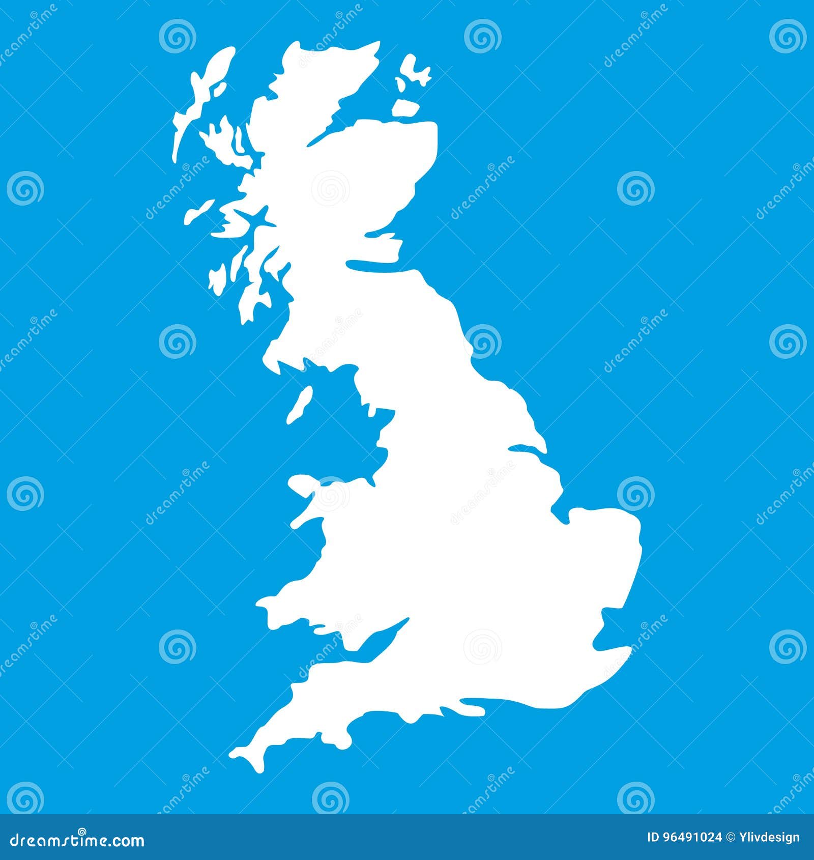 Map of Great Britain Icon White Stock Vector - Illustration of ...
