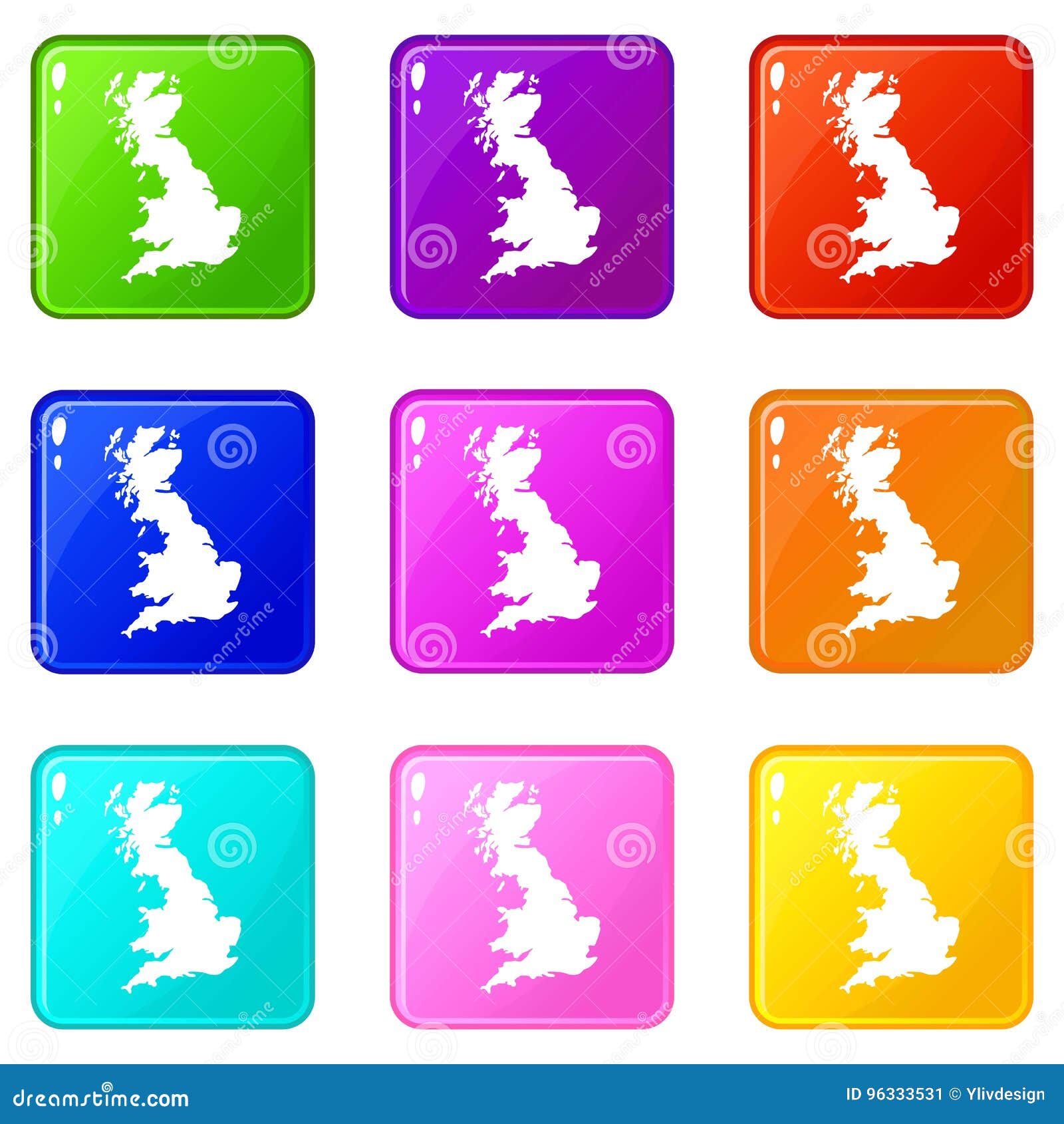 Map of Great Britain Icons 9 Set Stock Vector - Illustration of graphic ...