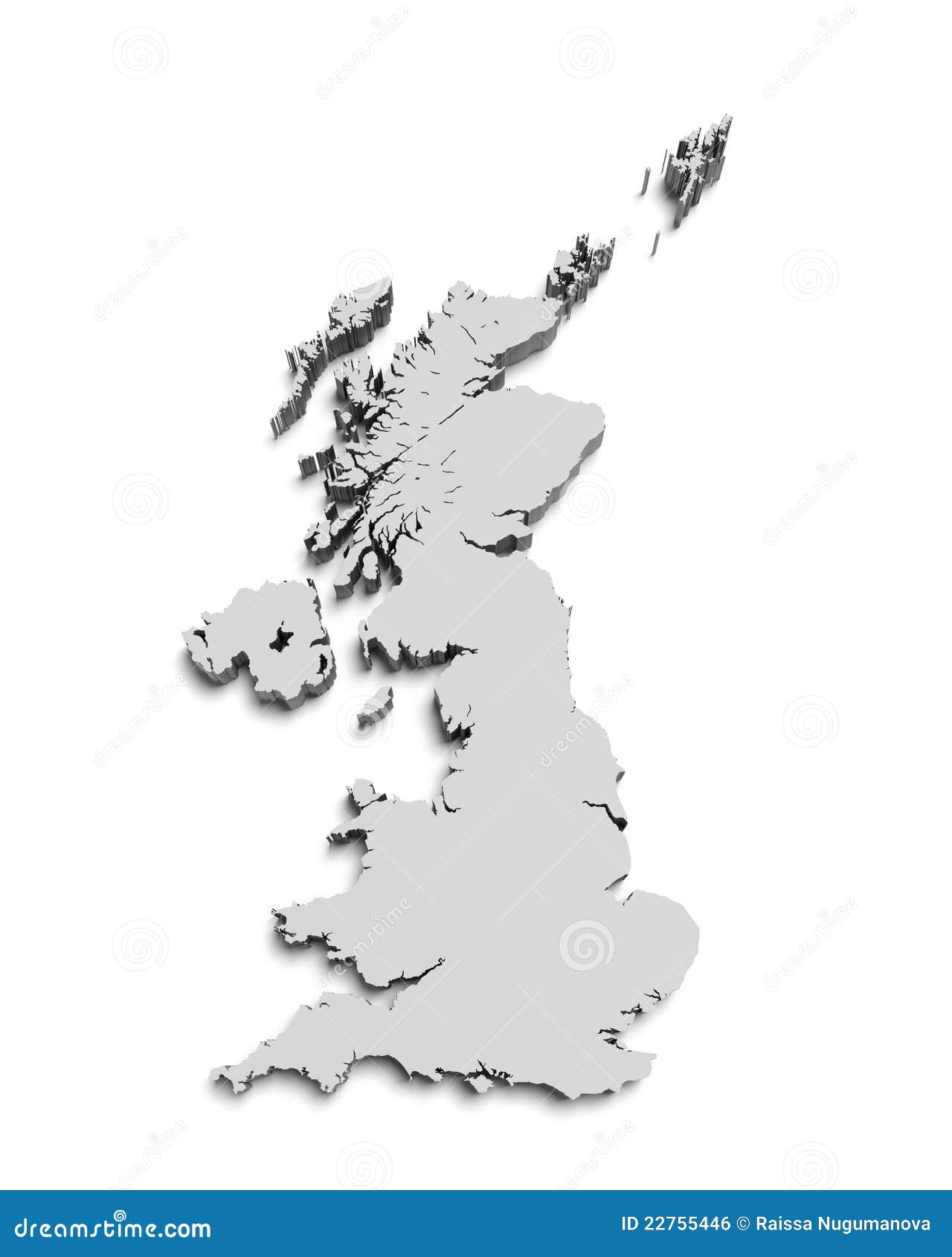 Map of Great Britain on White Isolated Stock Illustration ...