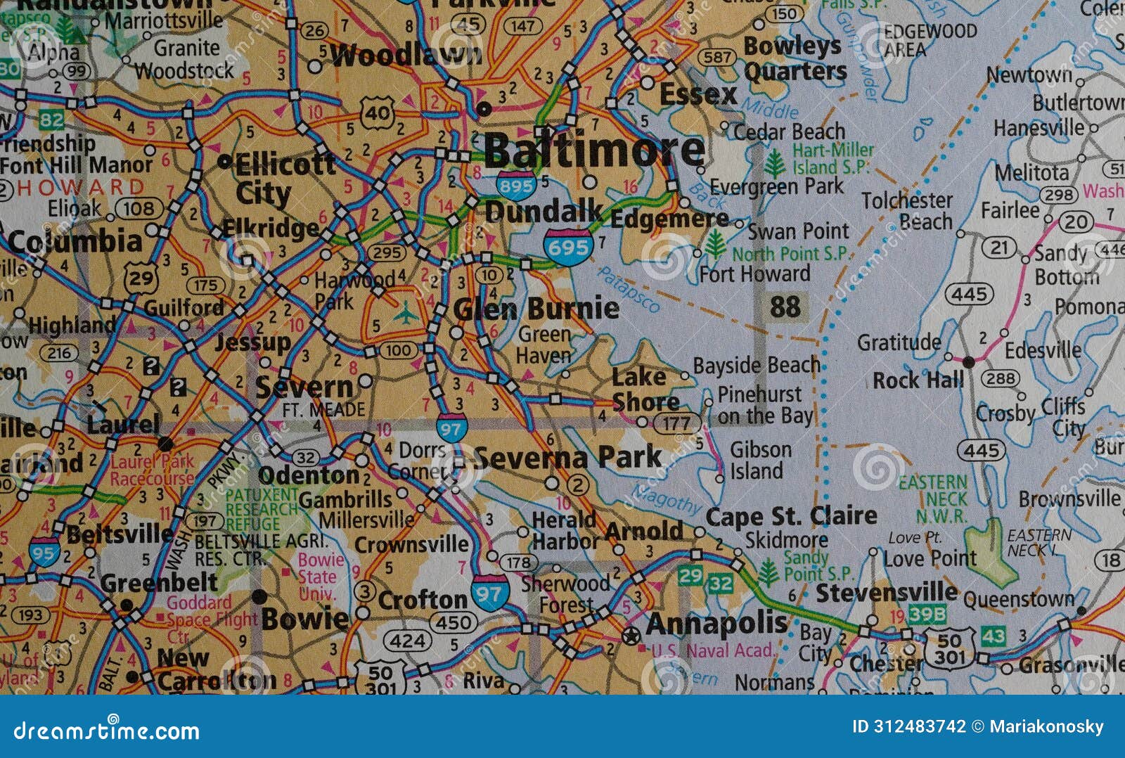 Map of Greater Baltimore Area Stock Photo - Image of annapolis ...
