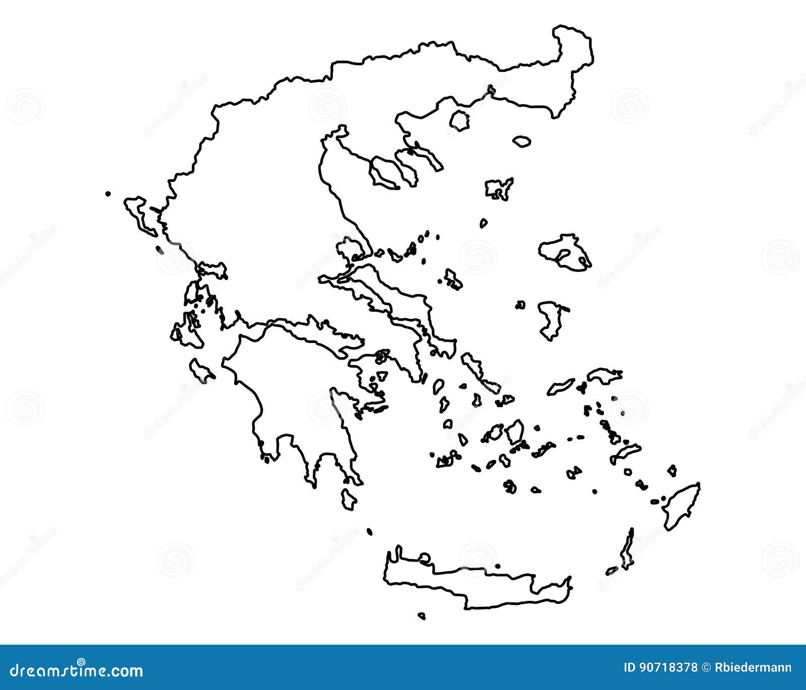 Map of Greece stock vector. Illustration of greece, vector - 90718378