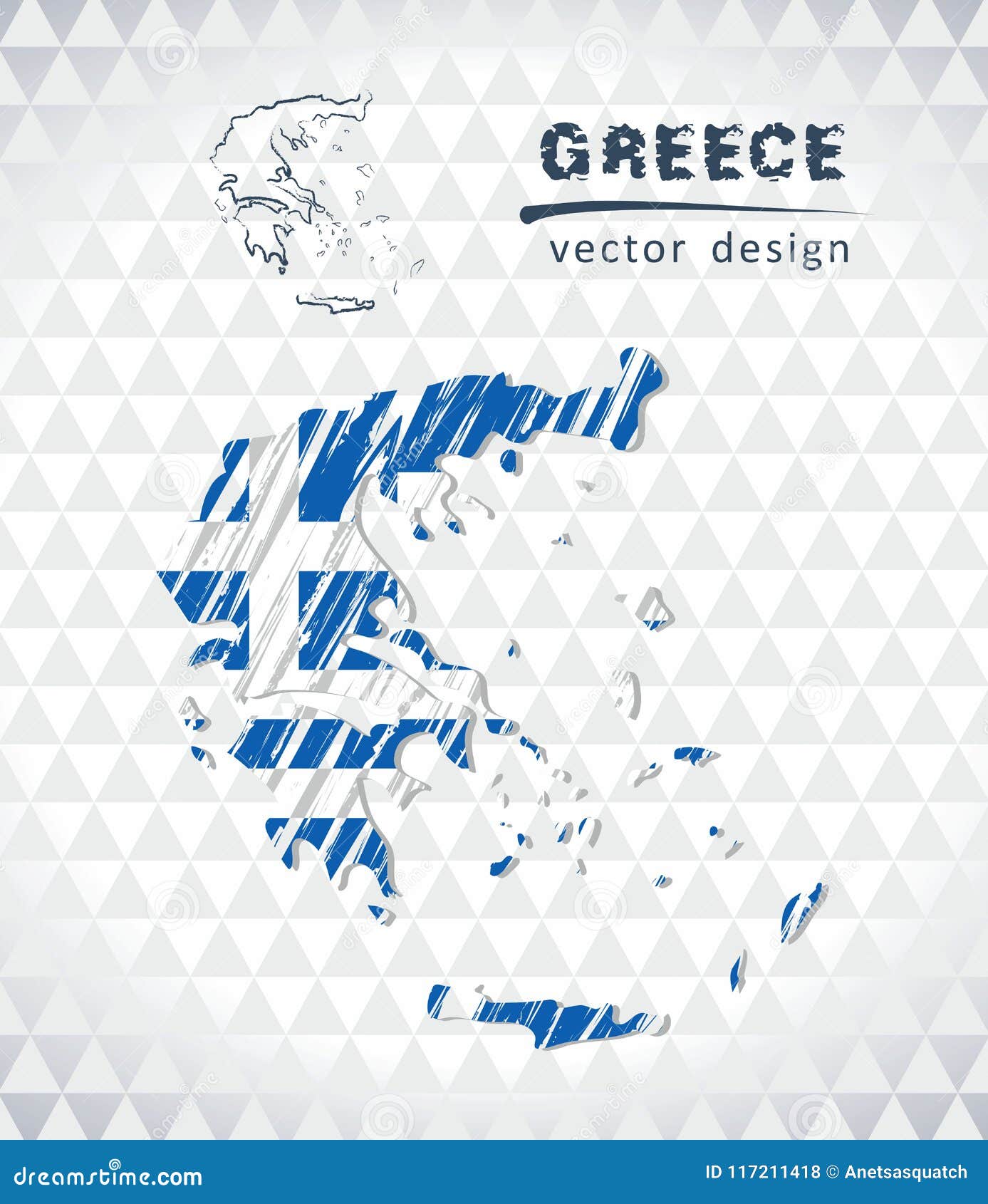Map of Greece with Hand Drawn Sketch Map Inside. Vector Illustration ...