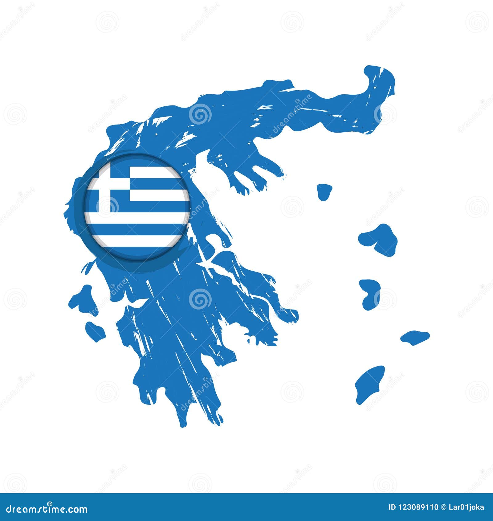 Map of Greece with a label stock vector. Illustration of greek - 123089110