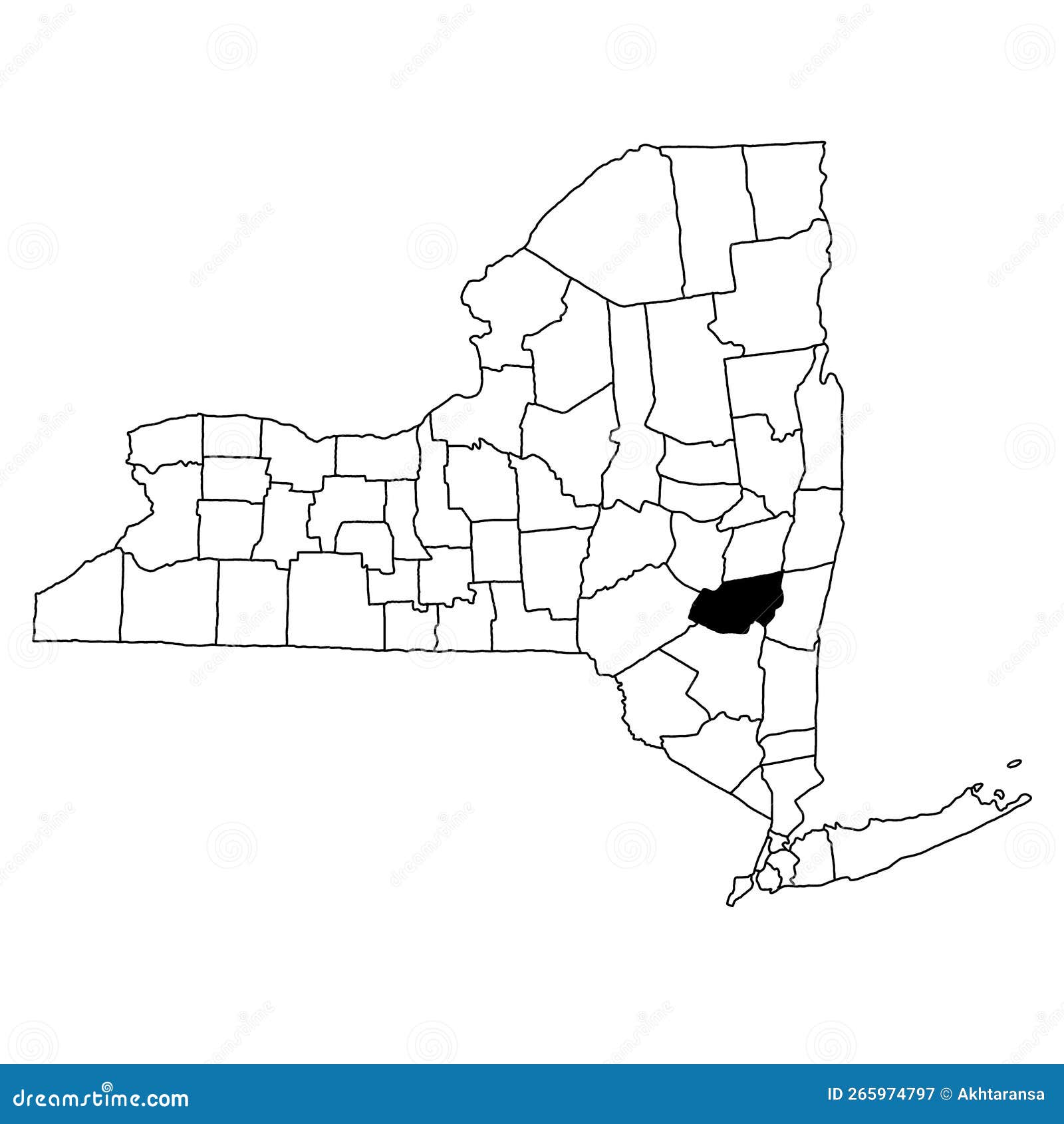 Map of Greene County in New York State on White Background. Single ...