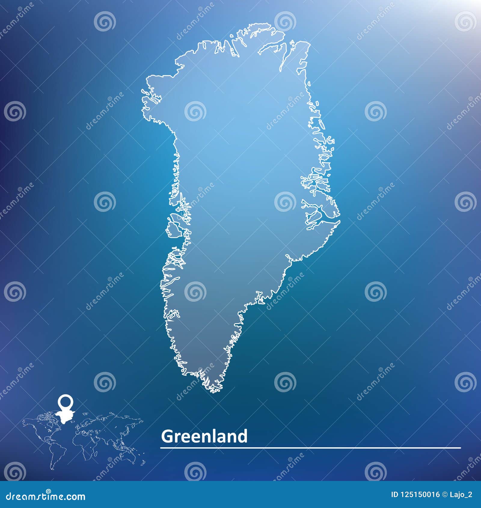 Map of Greenland stock vector. Illustration of country - 125150016