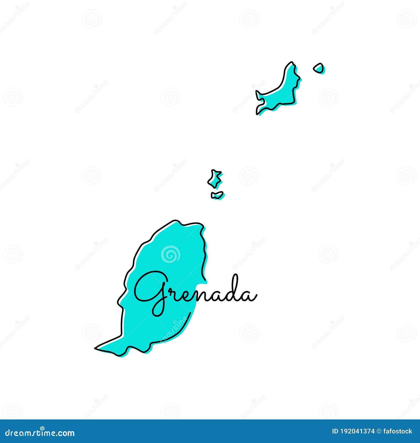 Grenada Vector Country Map Silhouette | CartoonDealer.com #245264032