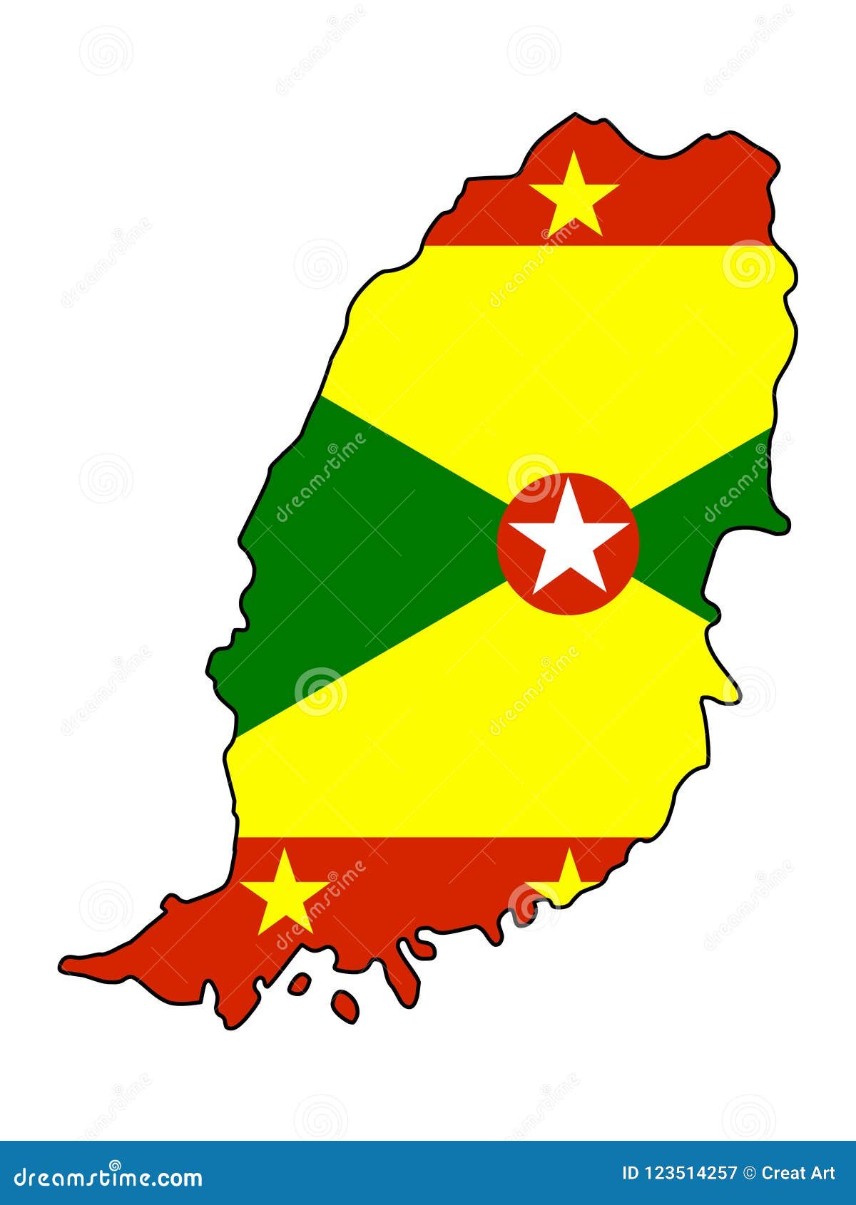 Grenada.Map of Grenada Vector Illustration Stock Vector - Illustration ...