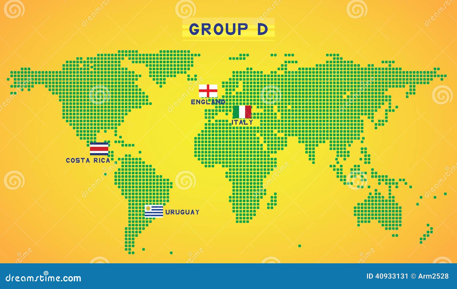 Map group D editorial photo. Illustration of rica, soccer - 40933131