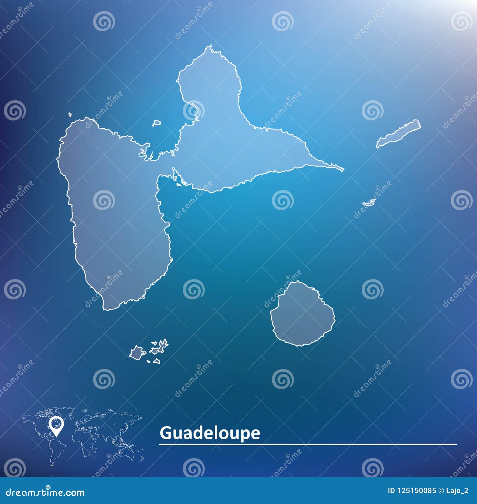 Map of Guadeloupe stock vector. Illustration of graphic - 125150085