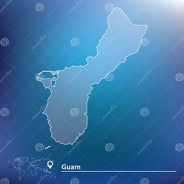 Map of Guam stock vector. Illustration of ocean, blue - 125150126