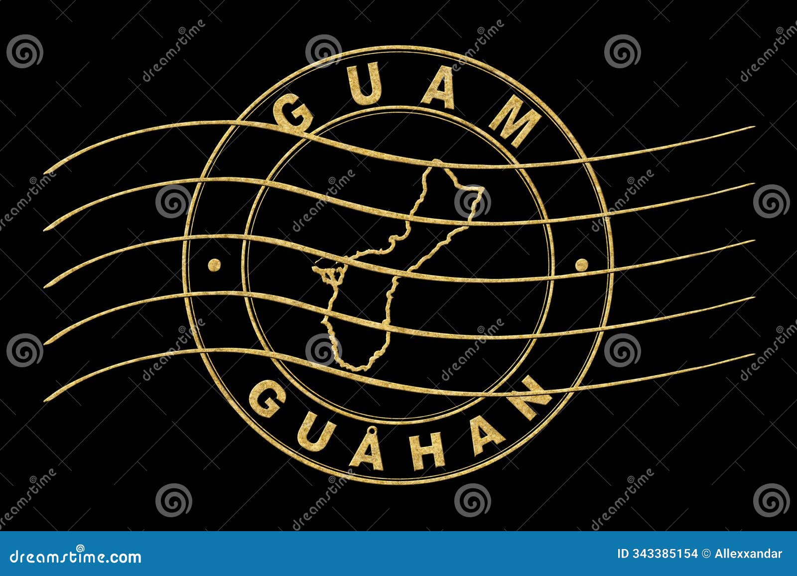 Map of Guam, Postal Passport Stamp, Travel Stamp Stock Illustration ...
