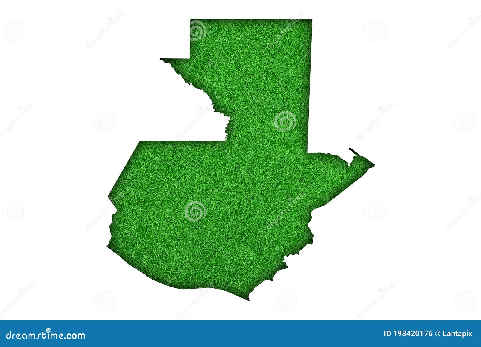 Map Of Guatemala Green Highlighted With Neighbor Countries Cartoon ...