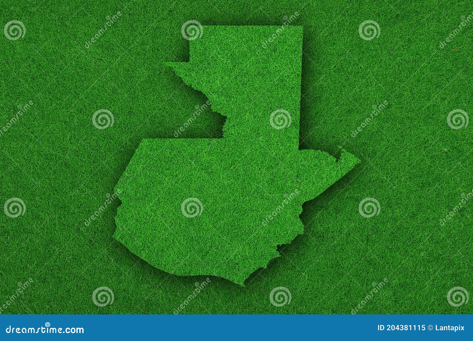 Map Of Guatemala Green Highlighted With Neighbor Countries Cartoon ...