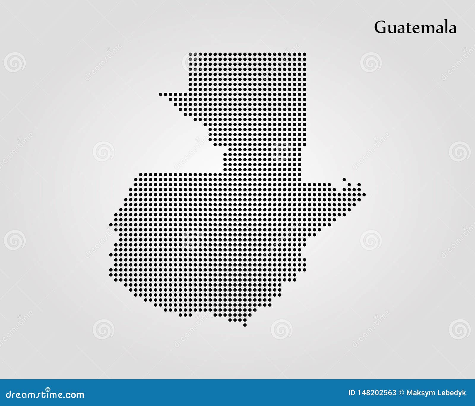 Guatemala Vector Map With Integrated Land Area Using White Color On ...