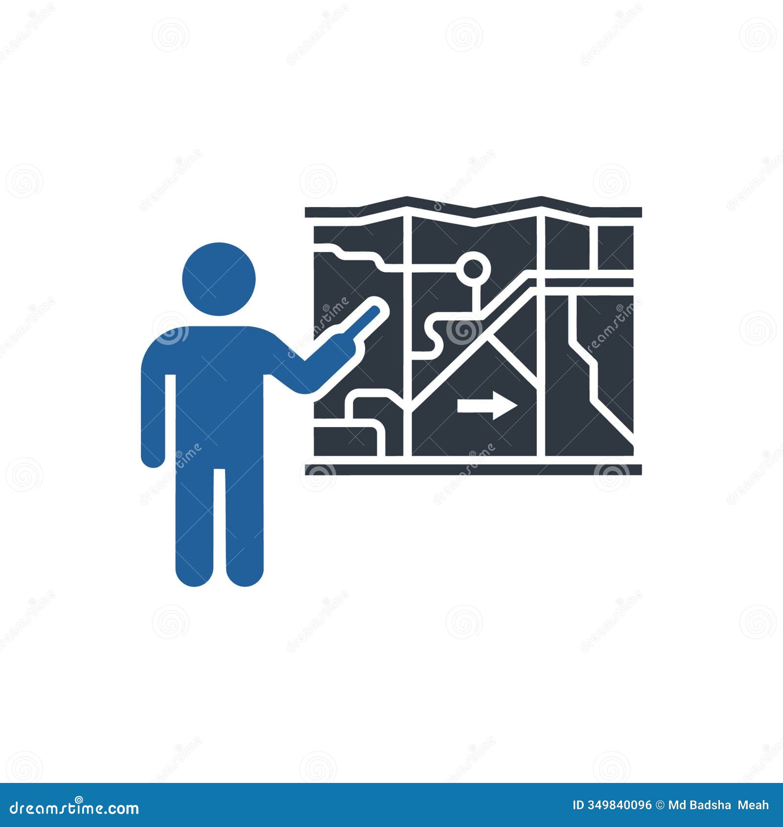 Map Guide Icon stock vector. Illustration of symbol - 349840096