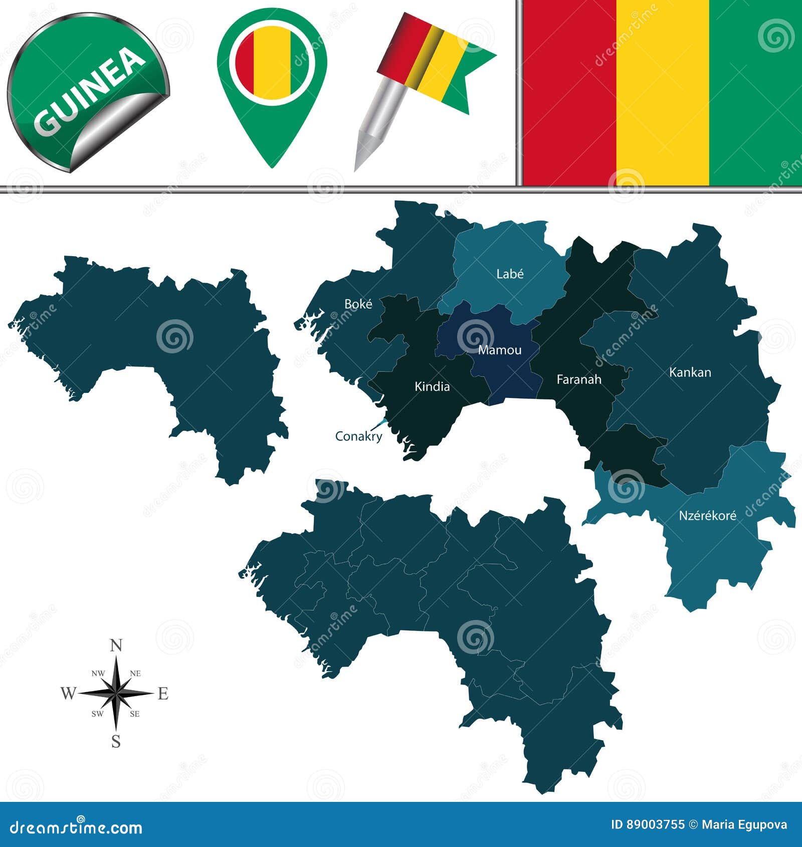 Boke Guinea Silhouette Map With Transparent Background Cartoon Vector ...