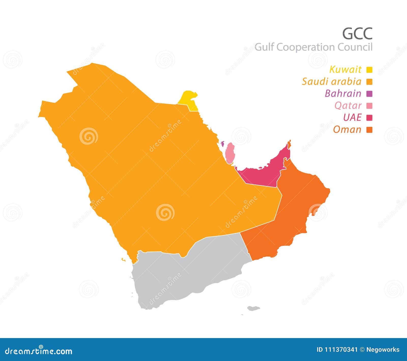 Map of the Gulf Cooperation Council GCC`s Members. Vector Stock Vector ... Map of the Gulf Cooperation Council GCC`s Members. Vector Stock Vector ...