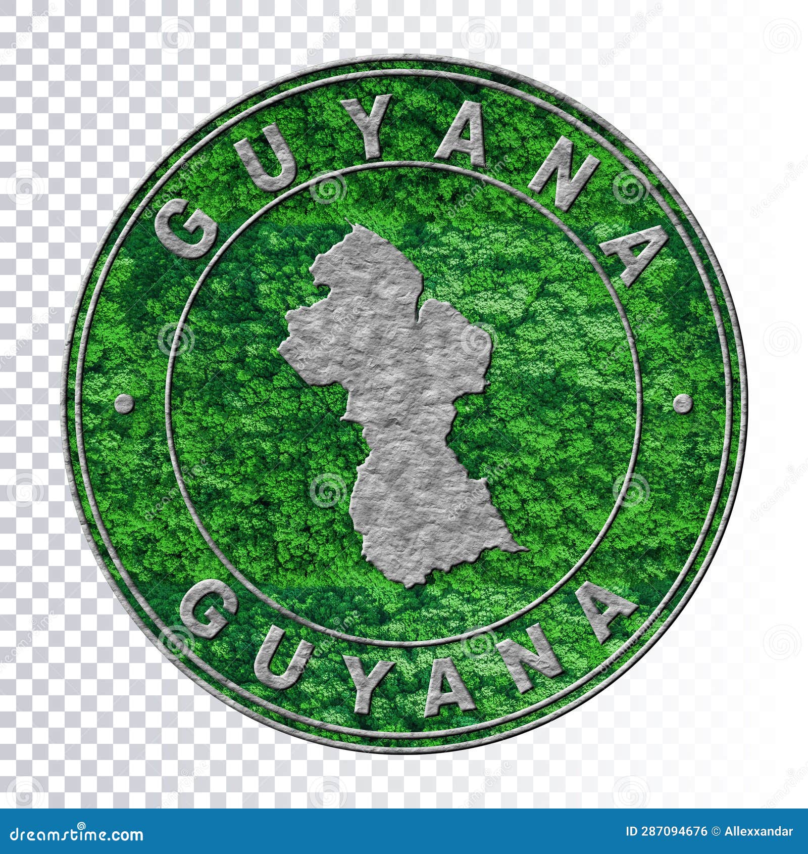 Map of Guyana, Environment Concept, Co2 Emission Concept Stock Photo ...