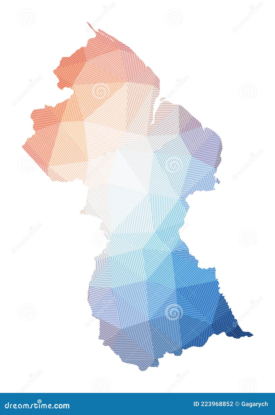 Map of Guyana. stock vector. Illustration of america - 223968852